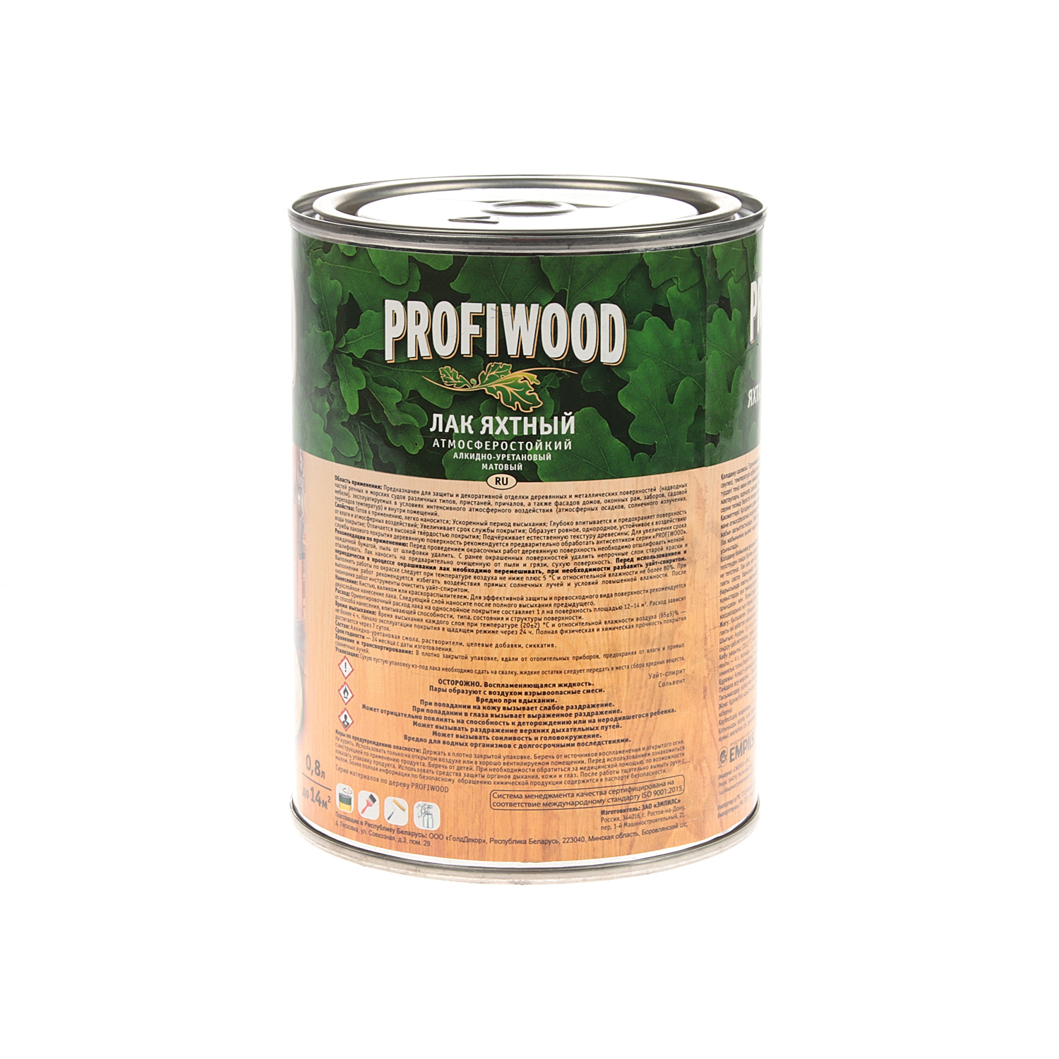 Лак алкидно-уретановый PROFIWOOD, 0.7 кг, яхтный, матовый