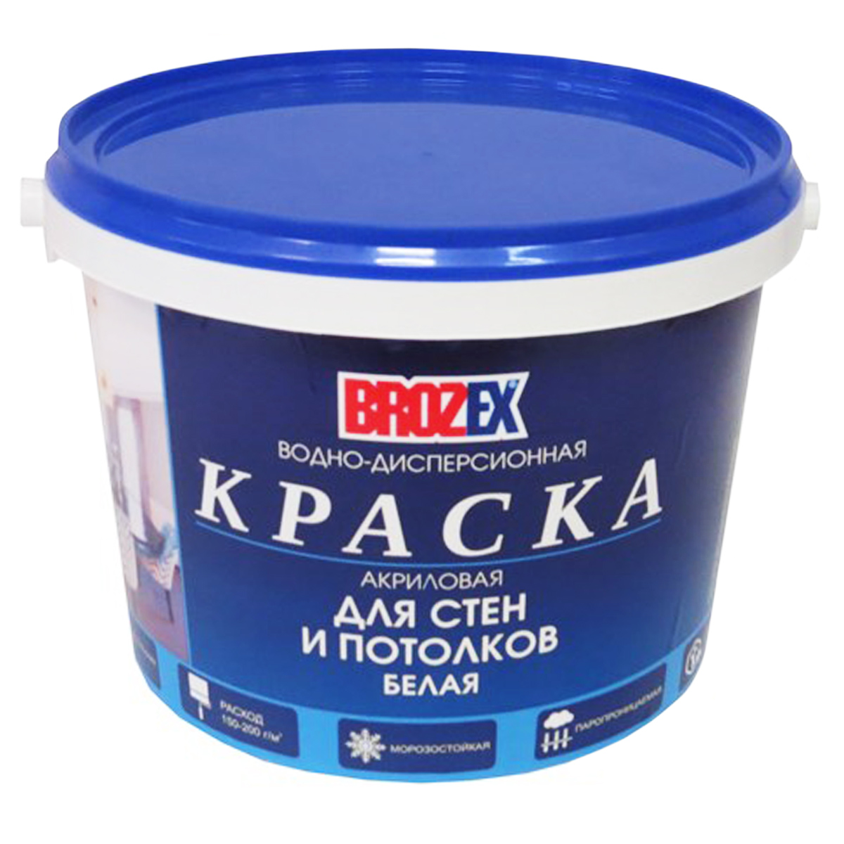 Краска акриловая для стен и потолков 14 кг BROZEX *1/48